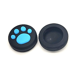 2 x Silicone Analog Controller Thumb Stick Joystick Grips Cap for Nintendo Switch NS/Switch Lite Controller Joy-Con ThumbStick Cute Cat Paw Claw (Blue)