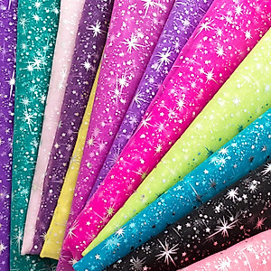 Star Bursts Sheer Organza White 58 Inch Wide Fabric by The Yard (F.E.®)