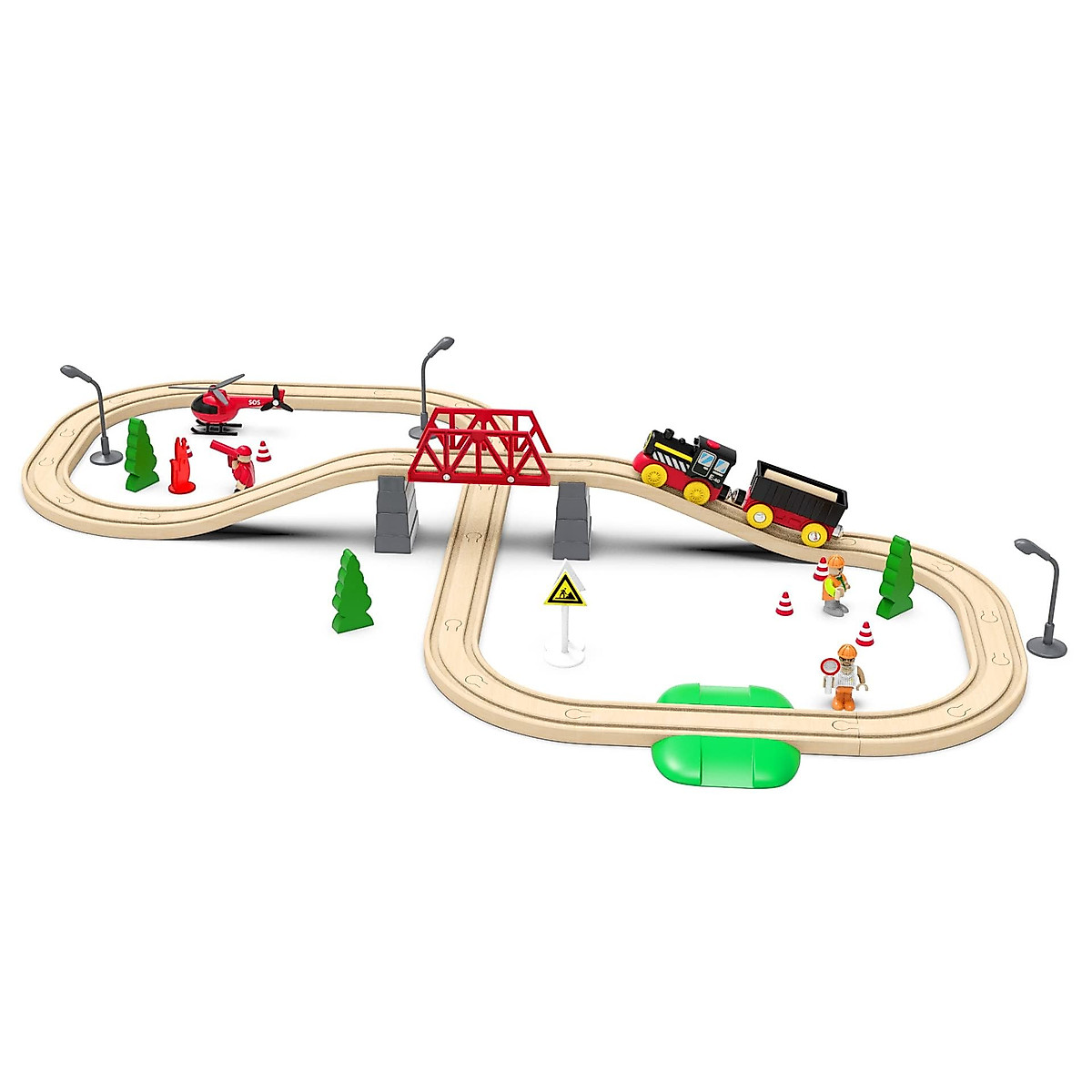 Battery Operated Locomotive Train, Magnetic Train Toy for Wooden Tracks, Motorized Train Compatible with Thomas, Brio, Chuggington, Melissa & Doug