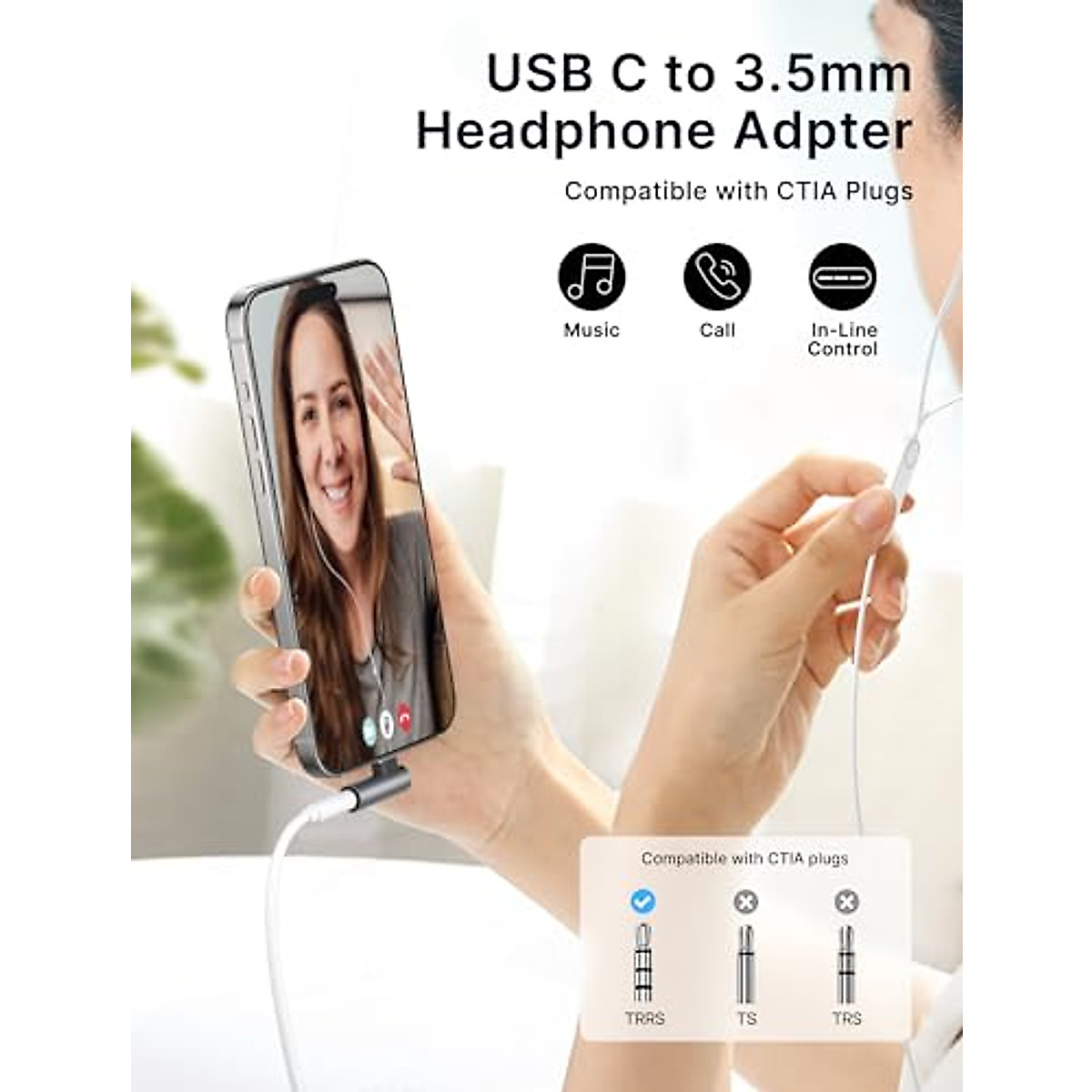 JSAUX 2Pack Right Angle USB C to 3.5mm Audio Adapter, Type USB C to Headphone Jack Dongle Aux Adapter Compatible with Samsung Galaxy S23 S23+ S23 Ultra, S22 S21 S20,iPad Pro, MacBook, iPhone15 - Grey