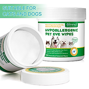 ZIXAOK Dog Ear Cleaner 30g & Eye Wipes 150 Sheets - Ear Odor Removal, Tear Stain Remover, Supports Infection-Prone Ears, Gentle Pet Care Set for Dogs & Cats