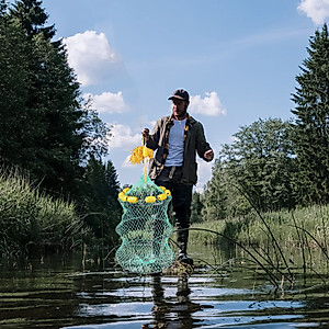 Happyyami Folded Fishing net Bait: Crawling Crab Baby Toy Fish Basket Collapsible Portable Fish cage for Crayfish Crab Fishing Accessories Double Boiler Tool Fishing Boat