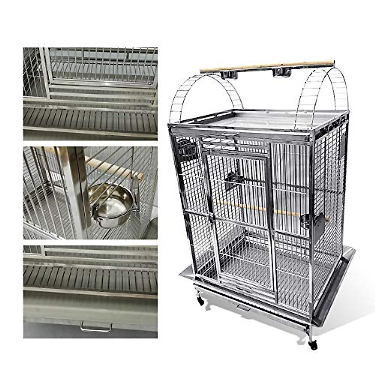 BMWPET SUS201 Stainless Steel PLAYTOP Style Bird CAGE Parrot CAGE 36"X26"X65"