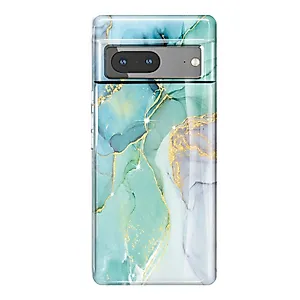 luolnh Pixel 7 Case,Google Pixel 7 Marble Glitter Brilliant Cute Design Soft Silicone Rubber TPU Bumper Cover Phone Case for Google Pixel 7 6.3 Inch(2022) -Abstract Mint
