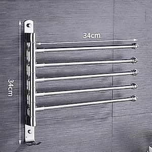 CHUNYU Bathroom Towel Rack Rod Stainless Steel Towel Holder Wall Mounted Storage Shelf with Hook Rotatable Kitchen Towel Hanger
