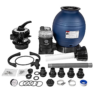 XtremepowerUS High-Flo Sand Filter Pump System 12" Filter Tank 10,000 Gallons for Above Ground Pool 3/4HP Pool Pump 2400GPH Flow