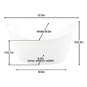 Tiawudi 12 Pack Plastic Storage Bins, Multi-Use Organizer Bins, Oval Storage Tubs for Home & Bathroom Organization, 4.5 Liter Each