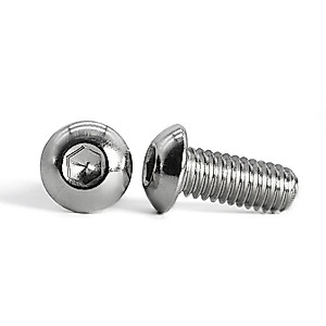 M6 x 20mm Button Head Socket Cap Screws Bolts, Metric Allen Hex Drive, Stainless Steel 304, Bright Finish, Fully Threaded, 25PCS