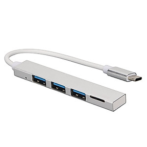 070 USB-C 4-in-1 Hub, USB-C Multiport Adapter with 3 USB 2.0 Ports & 1 SD Card Reader, Portable USB Type C to USB 2.0 Hub for USB C Laptops & Type C Devices