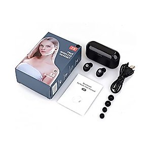 TWS F9, Bluetooth Earphones (Black). Touch Access Wireless & Bluetooth. Android & iPhone, Great Sound/Bass. USB Cable & Chargeable Case. Extra Buds Included. Good for Travel, Gym, All The Above.