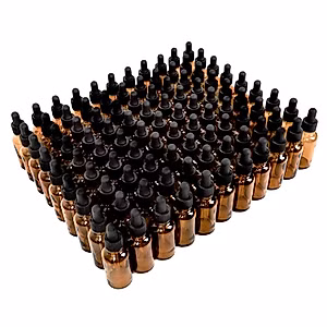 YoleShy 1oz Glass Dropper Bottle, 50 Pack Amber Glass Bottles with Glass Droppers and Black Cap for Essential Oils, Lab Chemicals, Perfumes