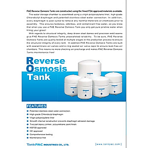 Neo-Pure RO-132 Reverse Osmosis Storage Tank Powder Coated Steel w/Tank Valve Female Elbow 1/4" FPT x 3/8" Quick-Connect (Stainless Steel, 4.5 Gallon)