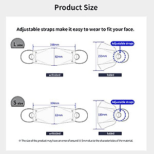 (Pack Of 10) GOODDAY ADJUSTABLE KIDS Certified KF94 Korean Face Mask Disposable Comfortable Youth Children's Face Mask - Small/White