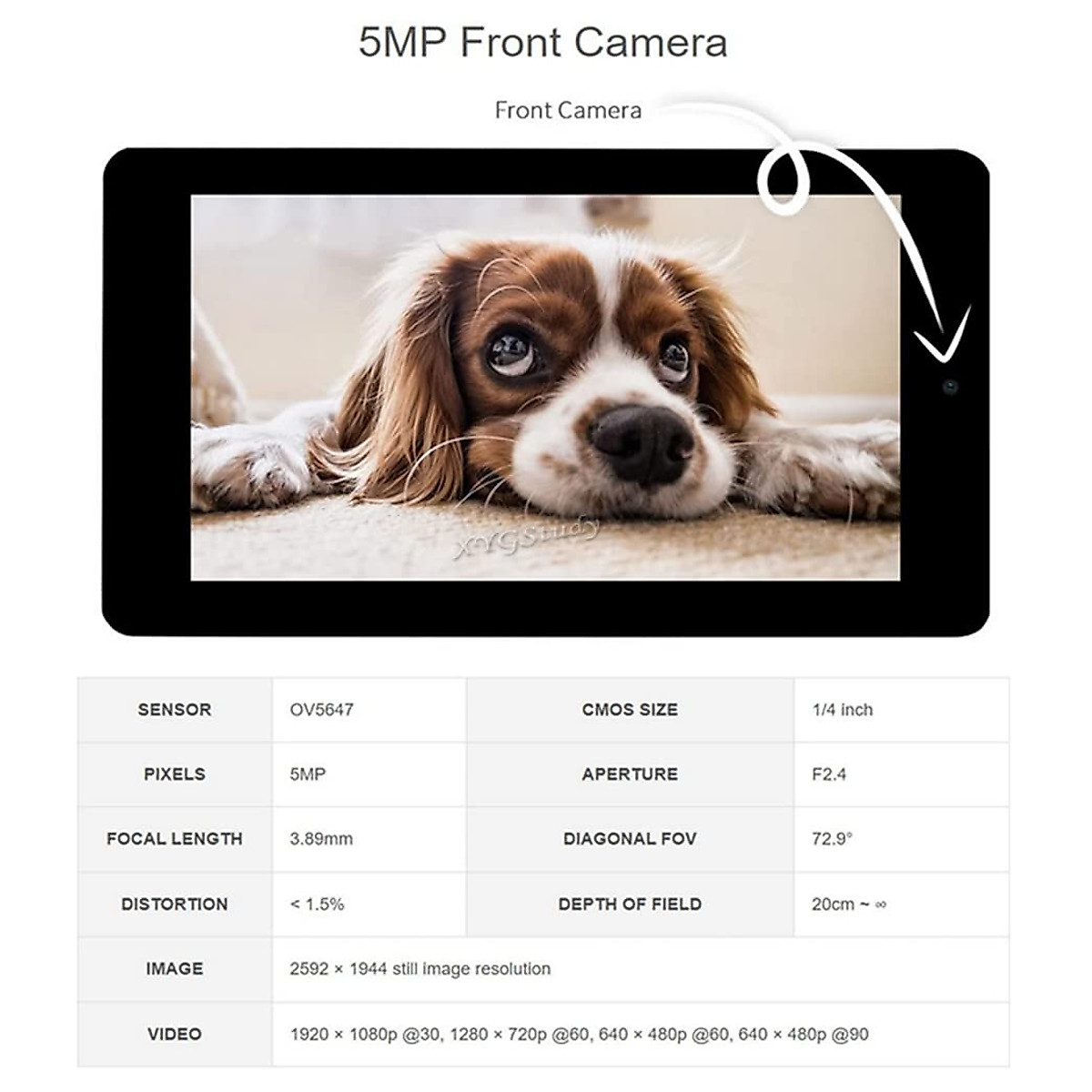 for Raspberry Pi 7inch Capacitive 800×480 Touch Display Screen with Protection Case 5MP Front Camera and DSI Interface for Raspberry Pi 4 Model B @XYGStudy (7inch DSI LCD (with cam and case))