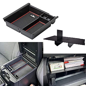 EDBETOS Center Console Accessory For 2016-2022 Toyota Tacoma Console Organizer Tray, Glove Box Organizer, ABS Material Armrest Box Insert (Set Of 2 Tacoma Accessories)