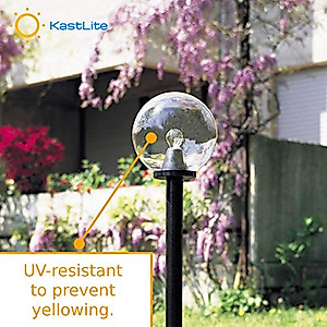 KastLite 16" Clear Acrylic Lamp Post Globe | Smooth Textured with 5.25" Neckless Opening | Manufactured in the USA