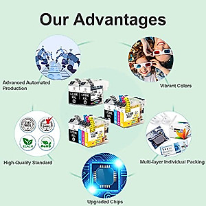MS DEER Upgraded Compatible LC20E Ink Cartridges Replacement for Brother LC20EXXL LC 20E XXL Work for MFC-J985DW MFC-J985DWXL MFC-J5920DW MFC-J775DW MFC-J775DWXL Printers (4BK, 2C, 2M, 2Y) 10-Pack