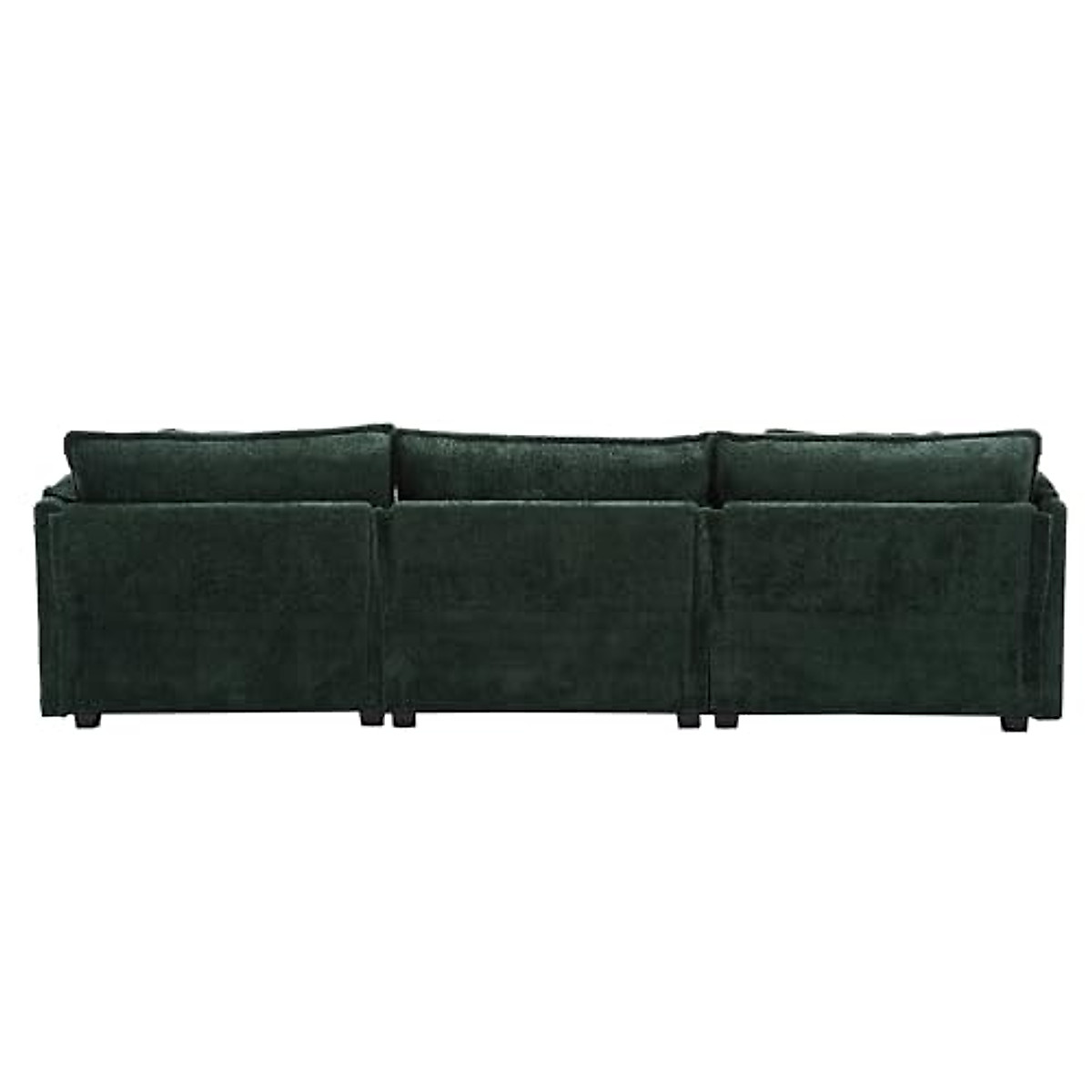 FANYE L-Shaped Corner Convertible Modular Sectional Sofa Couch W/Movable Ottoman and 3 Pillows, Chenille Upholstery Double Cushions Deep Seat Sleeper Sofa&Couch for Home Office Apartment Living Room