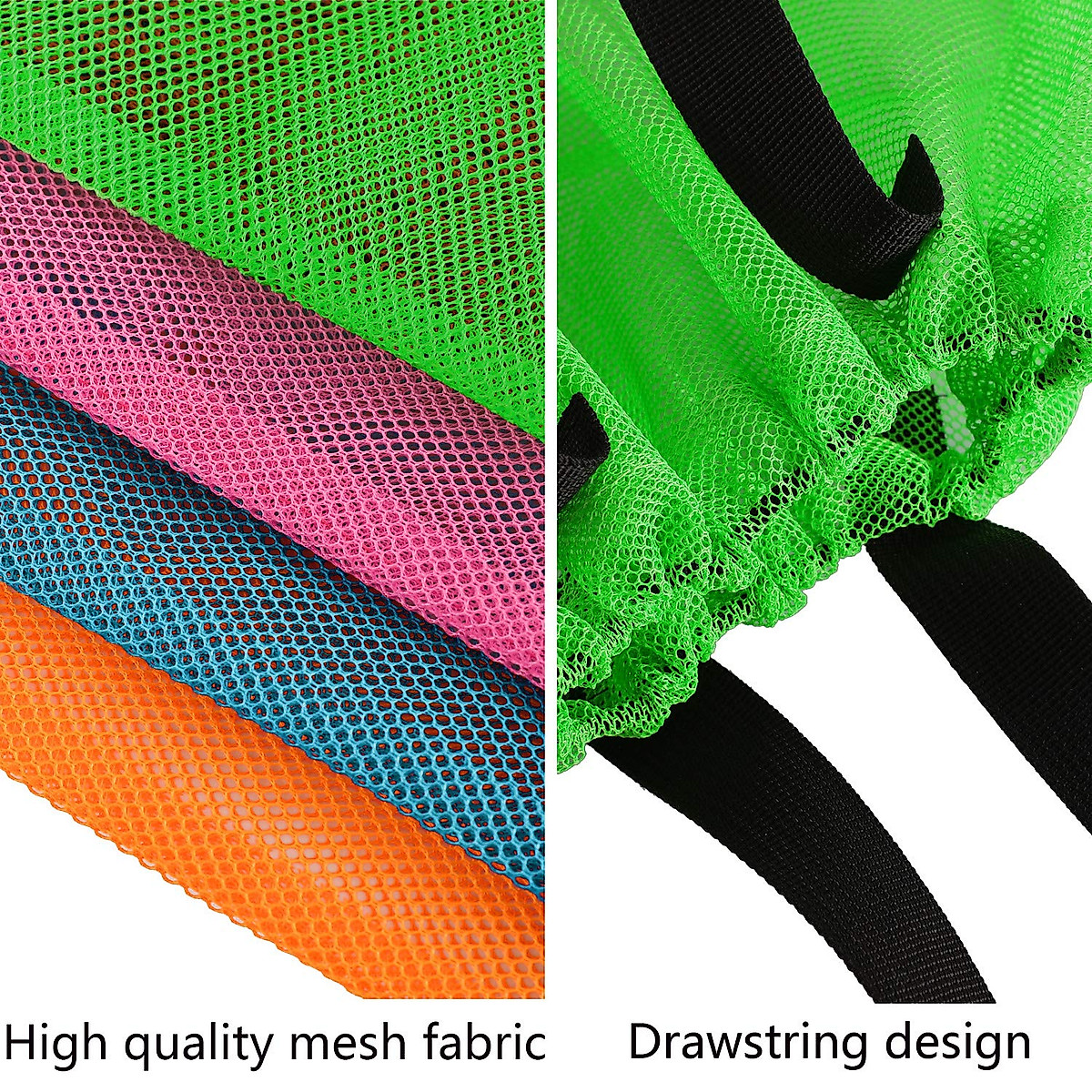 Reusable 4Pack Mesh Pool Bag,Mesh Beach Bags With Drawsting For Kid's Toys,Swim,Gift Or Laundry(color1)