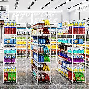 Heavy-Duty Wire Shelving Unit - 7-Tier, 2450lbs Capacity, NSF Certified, Adjustable Metal Storage Rack with Wheels & Liners, 82"H x 48"L x 18"D - Ideal for Kitchen, Garage, Closet, Basement - White