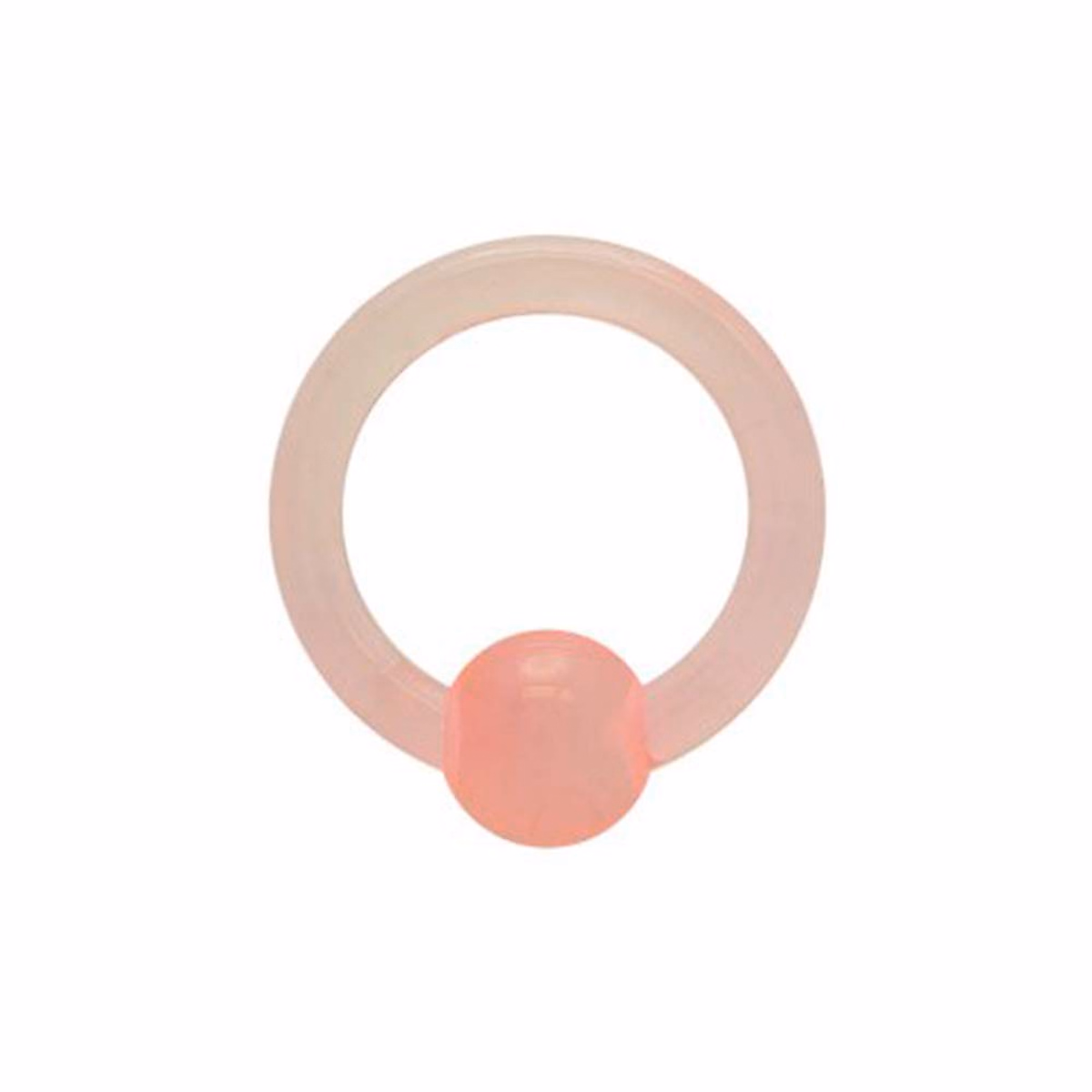 8 Gauge UV Glow Pink Acrylic Captive Bead Rings Tension BCR Ball Ring 8G PA Ring Nose Septum Rings Pierced Body Jewelry - 9/16 Inch (14mm)