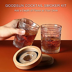 Cocktail Smoker Kit, Bourbon Smoker kit Drink Smoker with 4 Flavor Wood Chips, Old Fashioned Smoker kit,Whiskey Smoker kit as a Gift for Your Loved