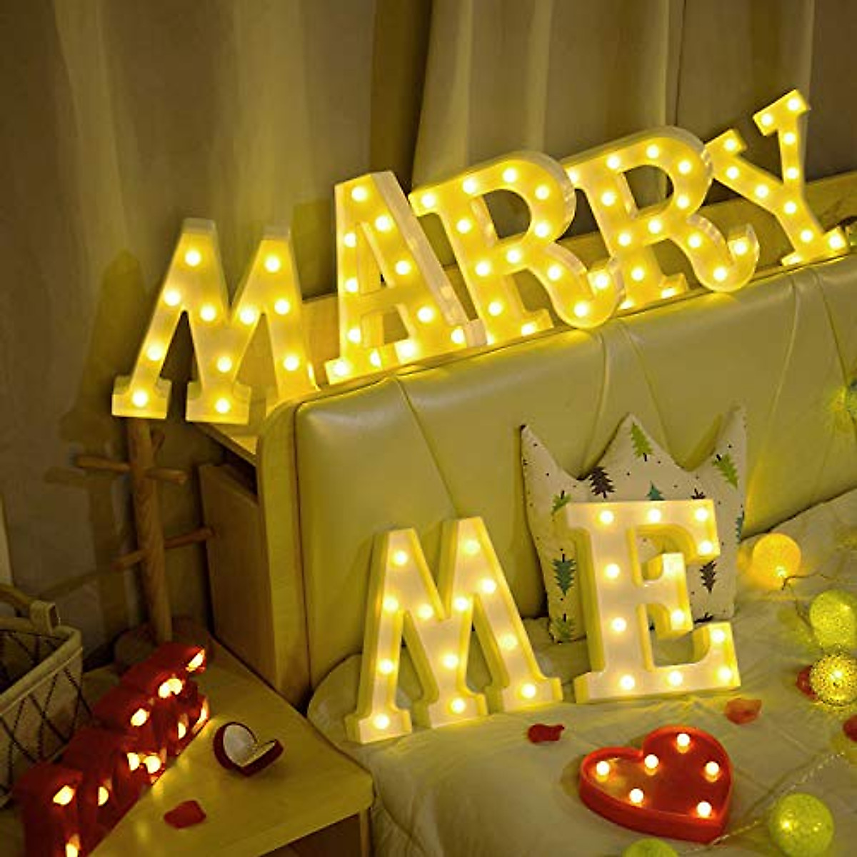 Creation Core 8.7" Tall Large LED Baby Word Marquee Signs Battery Operated Warm White Light Up Letters for Home Bedroom Nursery Room Table Wall Decor, Baby