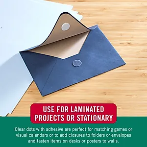 VELCRO Brand - Thin Clear Fasteners | General Purpose/ Low Profile | Perfect for Home or Office | 3/8" Circles , 56-Count - Clear