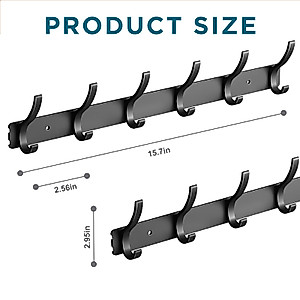 ZBDPOVT 2PCS(15.7 x 3.3 x 2.3 Inch) Coat Rack Wall Mount, Coat Hanger Wall Mounted, Coat Hooks Wall Mount, Wall Hooks, Heavy Duty Wall Hooks for Hanging Entryway, Bedroom, Bathroom