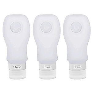 3oz Silicone Travel bottles - Travel Size Containers for Shampoo and Toiletries - Small Squeeze Bottle Set