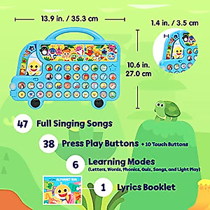 Pinkfong Baby Shark ABC Alphabet Bus Sound Pad | Baby Shark Toys, Baby Shark Books | Learning & Education Toys | Interactive Baby Toys for Toddlers 1-3 | Gifts for Boys & Girls