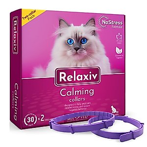 Cat Calming Collar & Pet Anti Anxiety Products - Feline Calm Pheromones Collars & Cats Stress Relief - Relaxivet Comfort Helps with Pee, New Zone, Aggression, Fighting with Dogs & Other Behavior
