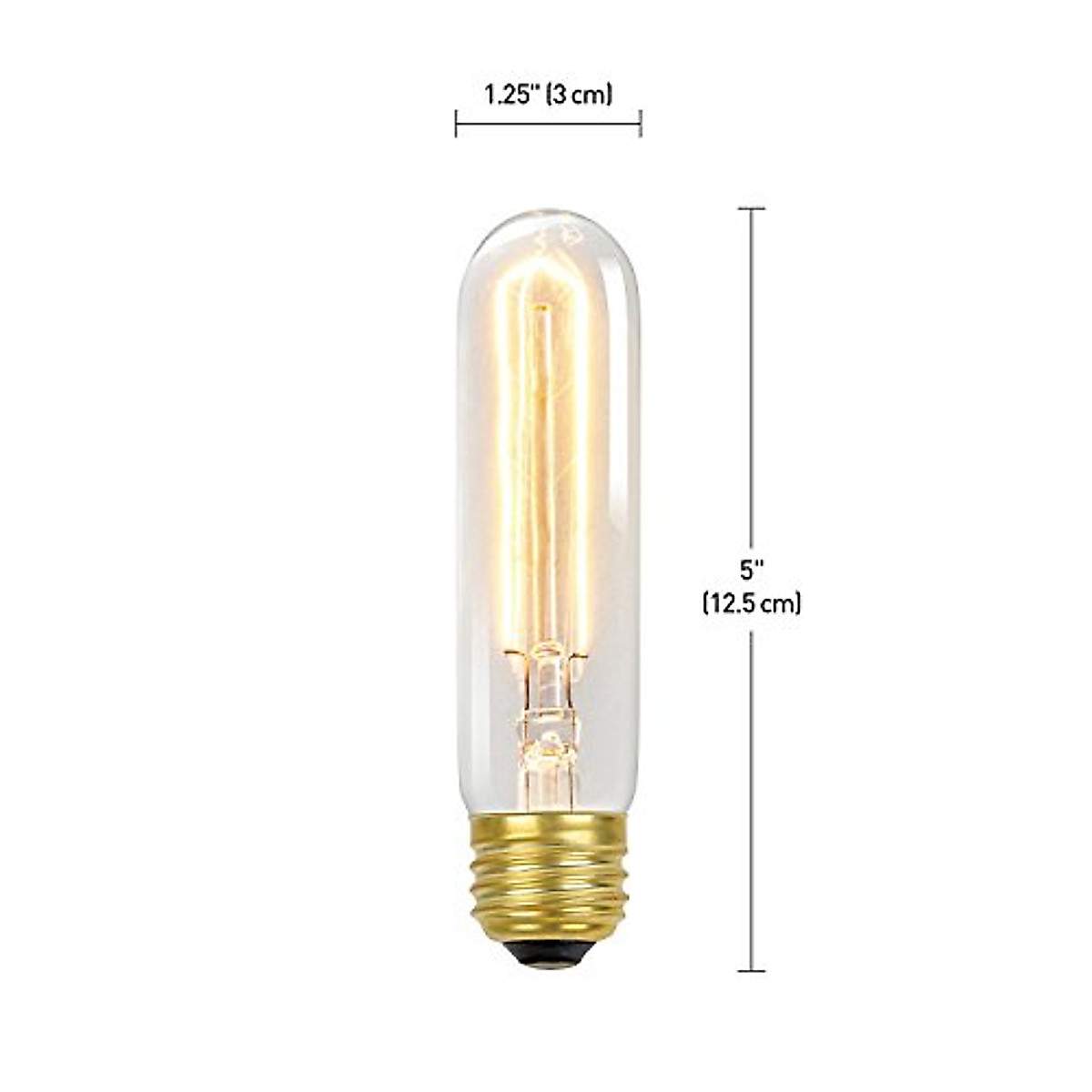 Globe Electric 01322 60W Vintage Edison T10 Radio Tube Incandescent Filament Light Bulb, E26 Base, 245 Lumens