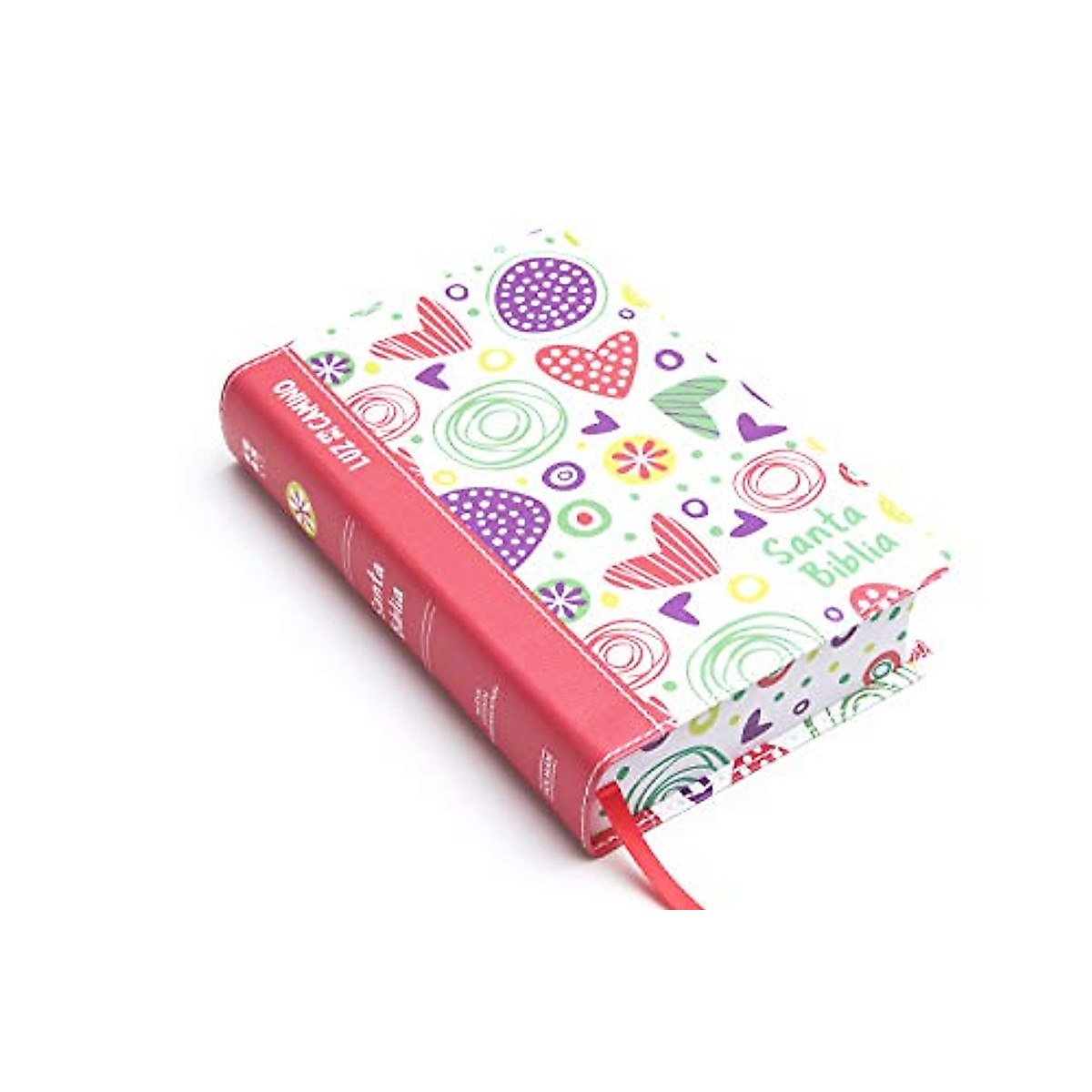 NVI Biblia Luz en mi camino corazones, multicolor símil piel (Spanish Edition)