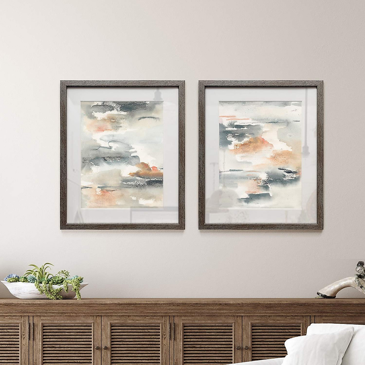 Renditions Gallery AZ-2PAb-TO-PF044-136374FN-136375FN Wall Art, 16x20, Beige Lily Padmpressions