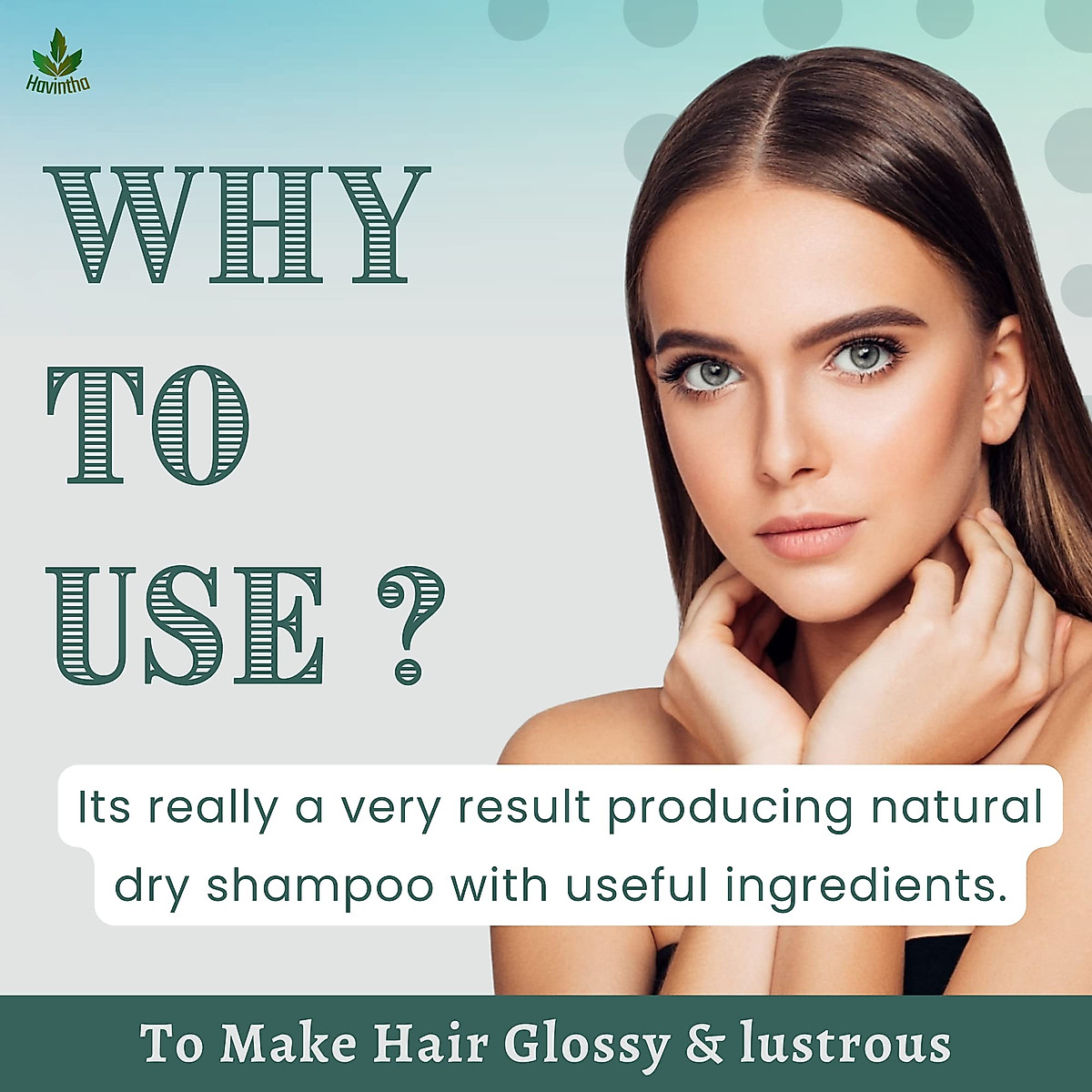 Havintha Natural Shampoo for Hair with Amla Reetha Shikakai Methidana Hibiscus Bhringraj Brahmi and Flax Seed Powder, 227gm