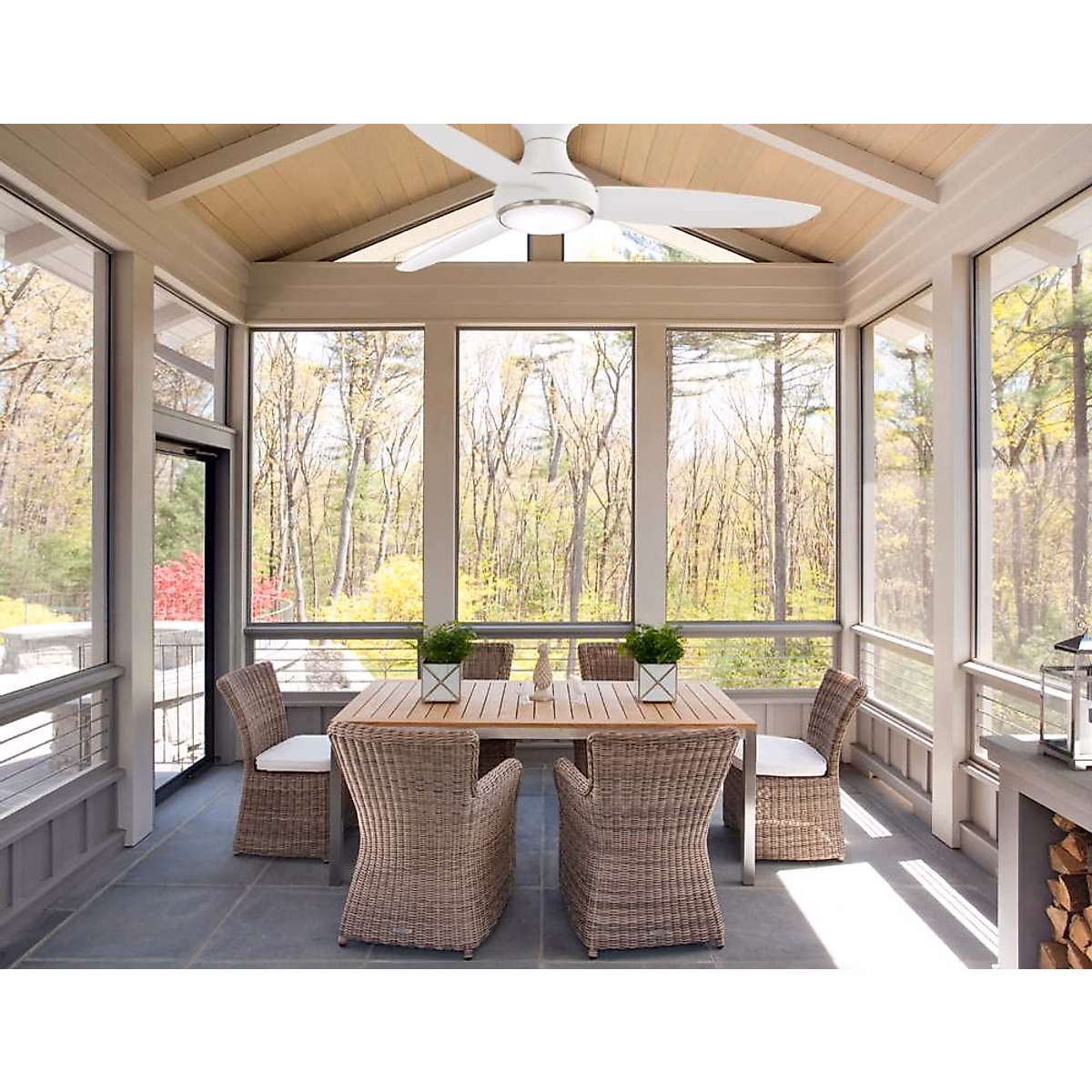 Minka-Aire F467L-WH Concept III 54" Hugger with LED Lights, White