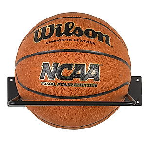 MyGift Industrial Black Metal Wire Wall Mounted Large Stability Ball Storage Rack, Yoga Studio and Home or Commercial Gym Exercise Equipment Organizer