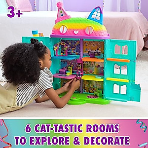 Gabby’s Dollhouse, Cakey’s Fruit Smoothie Balcony Playset, 8-Pcs with Toy Figures, Dollhouse Accessories & Sensory Play, Kids Toys for Girls & Boys 3+