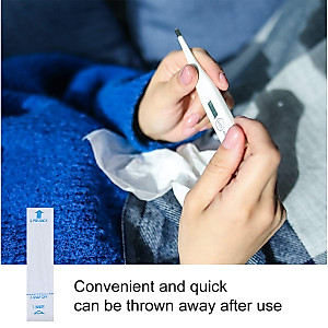 200pcs Disposable Probe Covers for Digital Thermometers Universal Thermometers Sleeves for Accurate Sanitary Oral Ear Underarm Recta Thermometer Reading