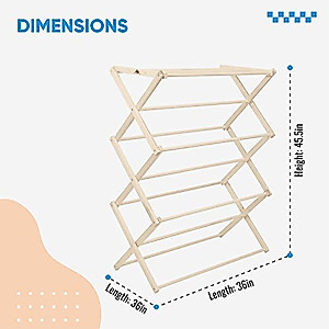 Pennsylvania Woodworks Premium American Maple Clothes Drying Rack - Handcrafted in Pennsylvania - Solid Wood Construction, Collapsible, Eco-Friendly Laundry Solution (Large)