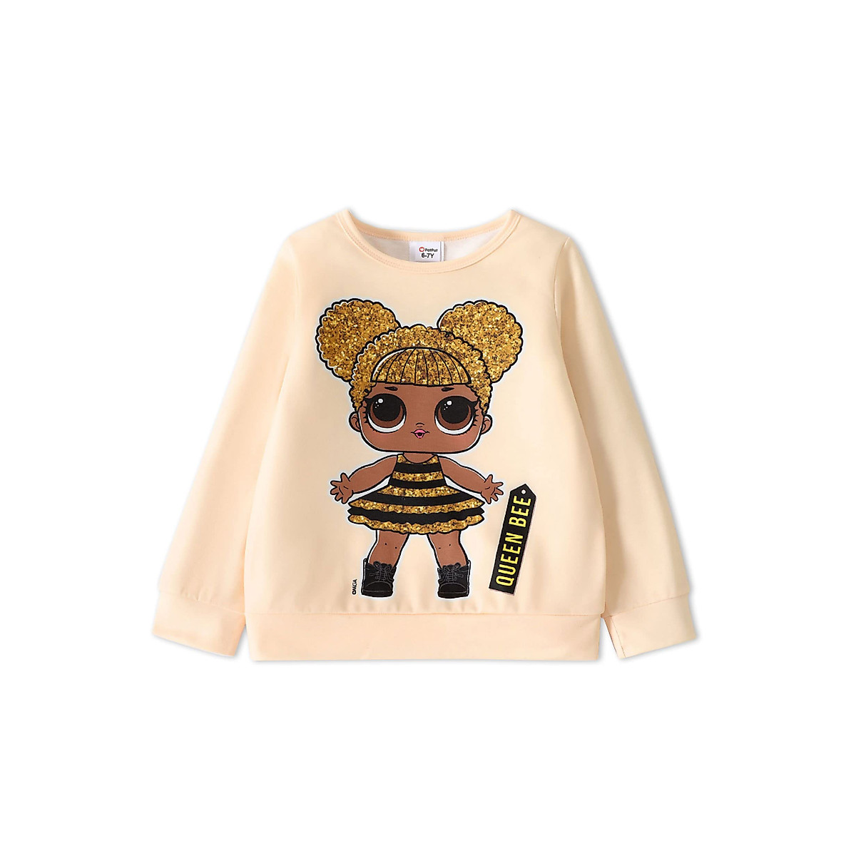 L.O.L. Surprise! Little Big Girls Longsleeve T-Shirt Crewneck Pullover Sweatshirt Apricot 9-10 Years