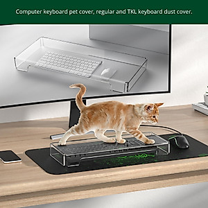 BOSSCASA Acrylic Computer Keyboard Cover, Mechanical Keyboard Dust Cover PC Keyboard Cat Protector, Cat Keyboard Protector (1 Pack, Clear)
