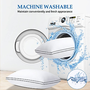 DolceLuna Pillows Queen Size Set of 2, Bed Pillows for Sleeping 2 Pack, Queen Pillows Down Alternative Hotel Luxury Pillow for Side and Back Sleepers, Soft & Comfortable