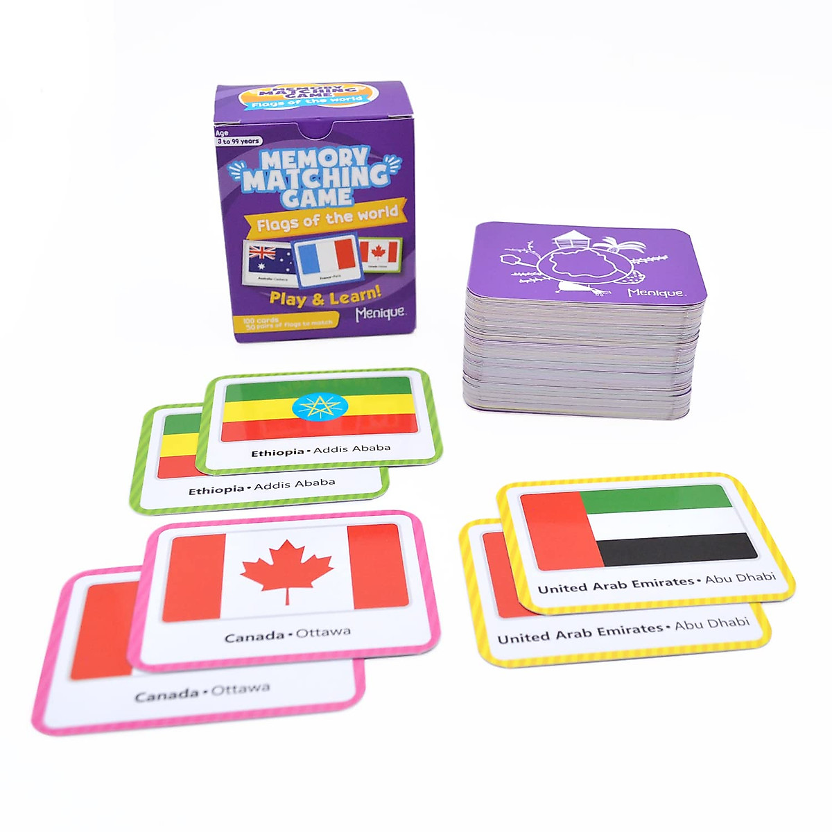 Menique, Flags of The World, Memory Matching Game
