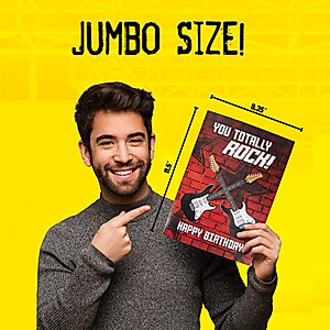 INTERACTIVE Giant Birthday Card - Strum to Play “Smoke on The Water”, Gift for Guitar Players, Music Gifts for Men, Guitar Accessories, Gifts for Musicians, Guitar Gifts for Men, Women, Friends & Kids