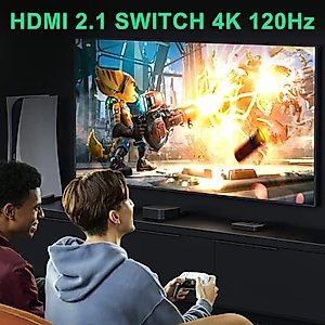 HDMI 2.1 Switch 8K, AVIDGRAM HDMI Switcher 2 in 1 Out, 2 Port 4K 120Hz Auto HDMI Selector Hub Support 8K@60Hz 48Gbps, Compatible with Xbox Series X, PS4 Pro, PS5, UHD TV, Monitor, Projector