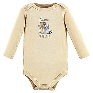Hudson Baby Unisex Baby Cotton Long-Sleeve Bodysuits Forest Deer 5-Pack, 12-18 Months