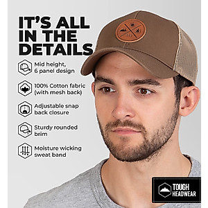 Tough Headwear Hats for Men - Trucker Hat Men - Mesh Hats for Men - Snap Back Hats for Men - Trucker Caps Embroidered & Badge