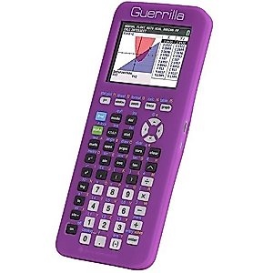 Guerrilla Silicone Case for Texas Instruments TI-84 Plus CE Color Edition Graphing Calculator With Screen protector and Graphing Ruler, Purple